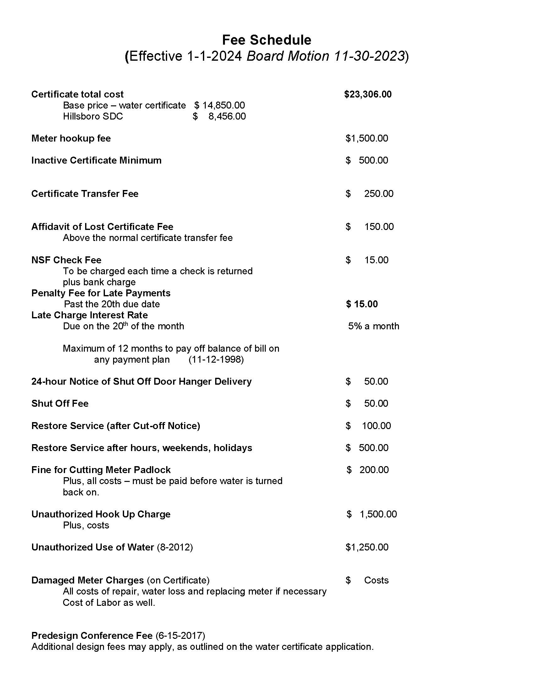 Billing L A WATER COOPERATIVE Billing L A WATER COOPERATIVE